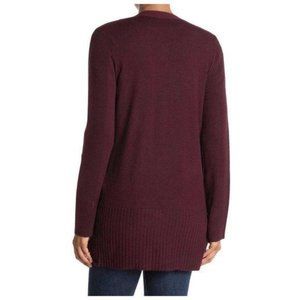 Cyrus | Sweaters | Devotion By Cyrus Burgundy Ribbed Sleeve Cardigan ...